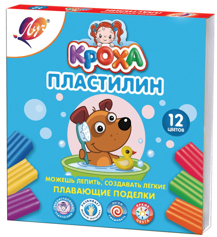 Пластилин плавающий Луч Кроха 12 цветов х 12 гр. - 215 руб.